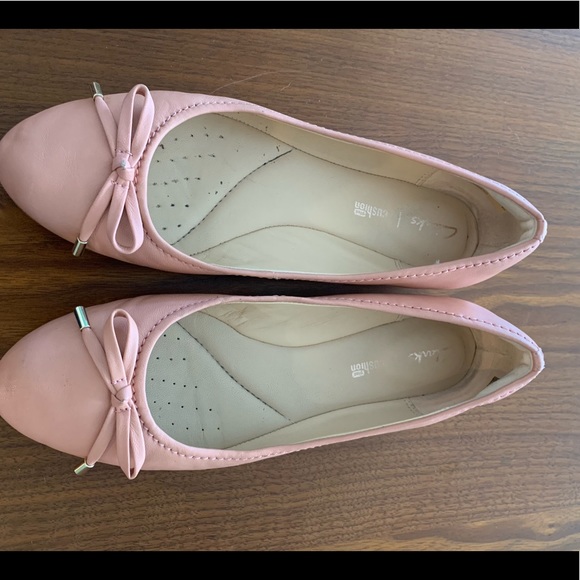 Clarks | Shoes | Clarks Pink Leather Flats | Poshmark